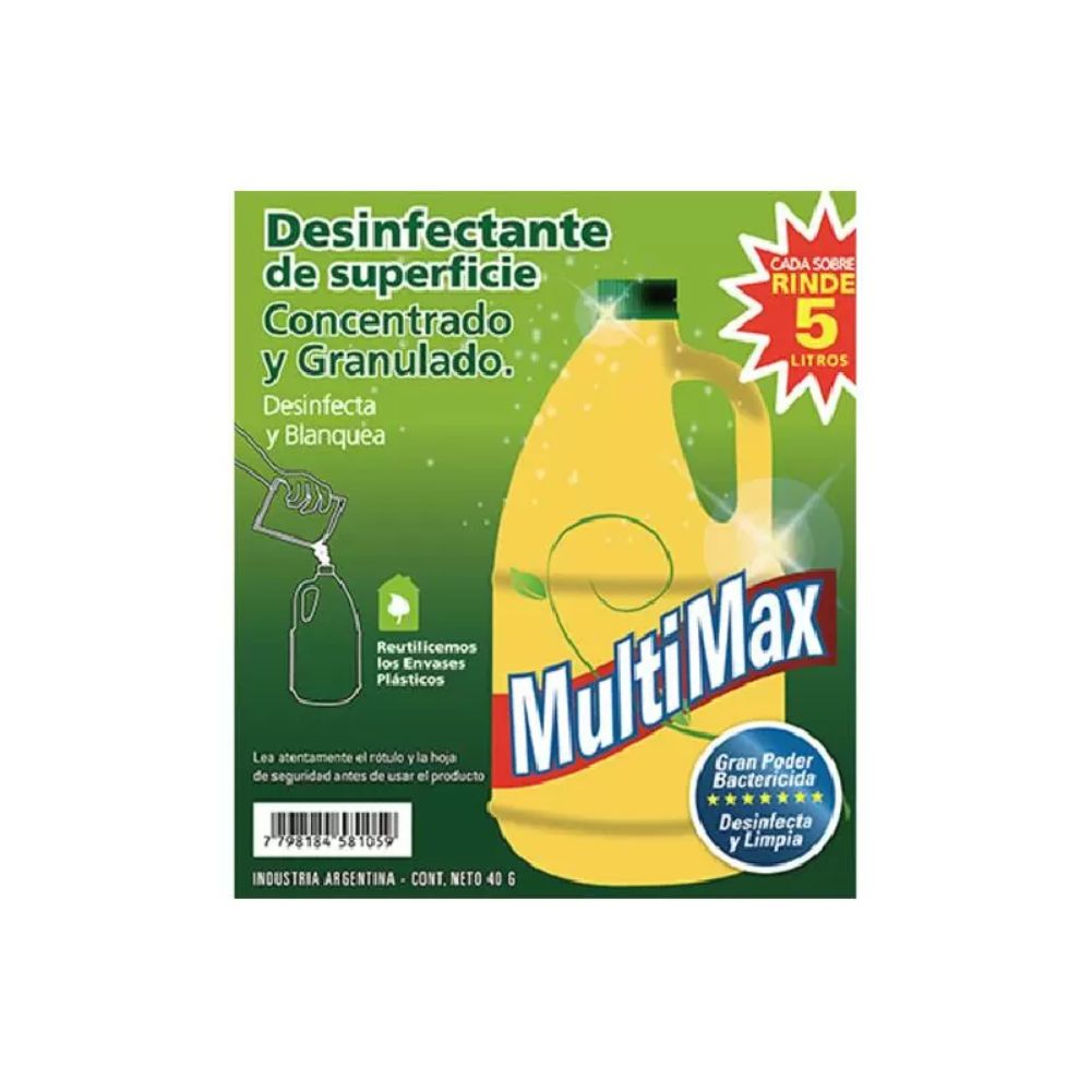Multimax Desinfectante de Superficie Sobre 40g